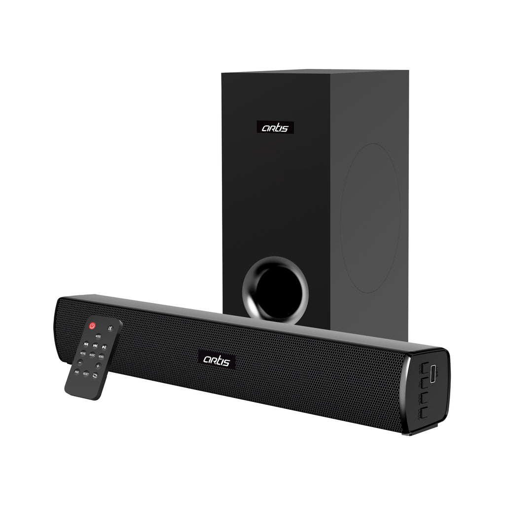 SoundHub 110 60W 2.1 CH Wireless BT Soundbar With Wired Subwoofer, 2 D