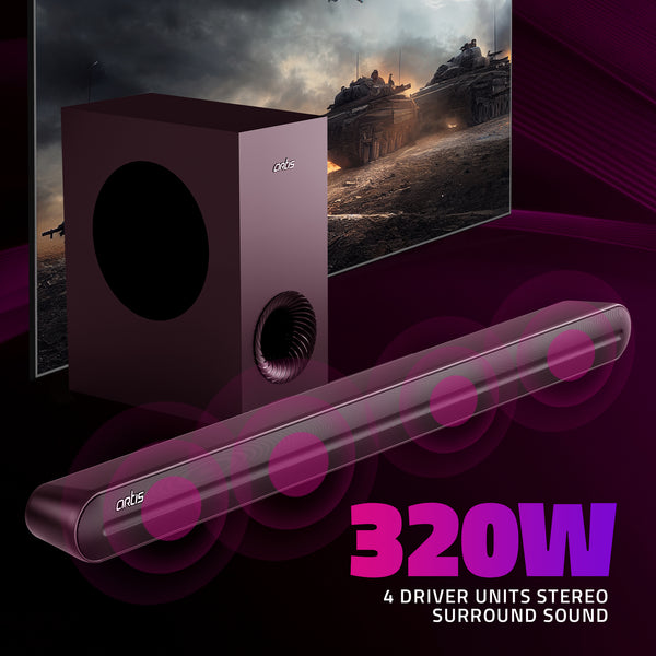 SoundHub 410 320W 2.1Channel Wireless Bluetooth Sound bar & wireless S