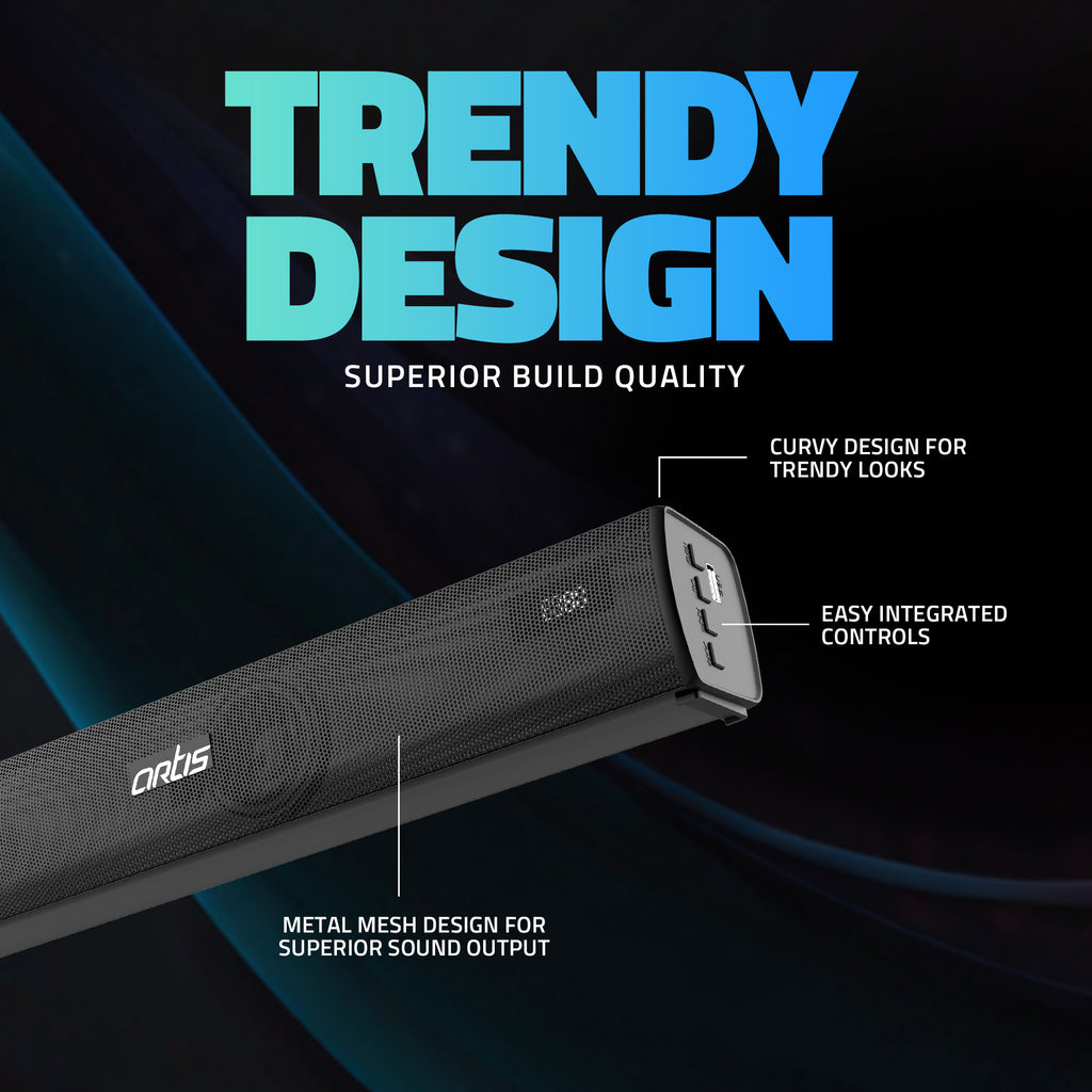 SoundHub 110 60W 2.1 CH Wireless BT Soundbar With Wired Subwoofer, 2 D