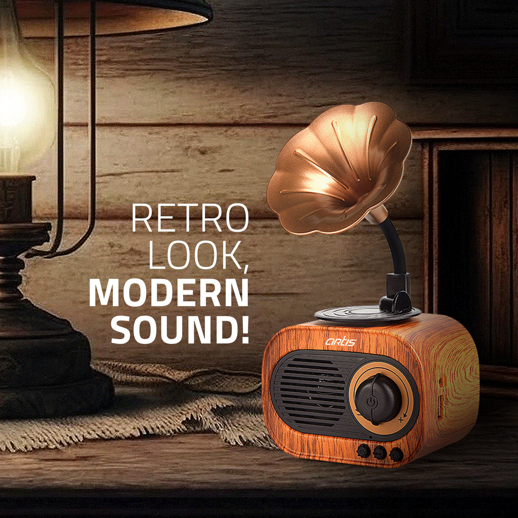 Artis BT12 Classic Bluetooth Speaker | Retro Style Wireless Speaker